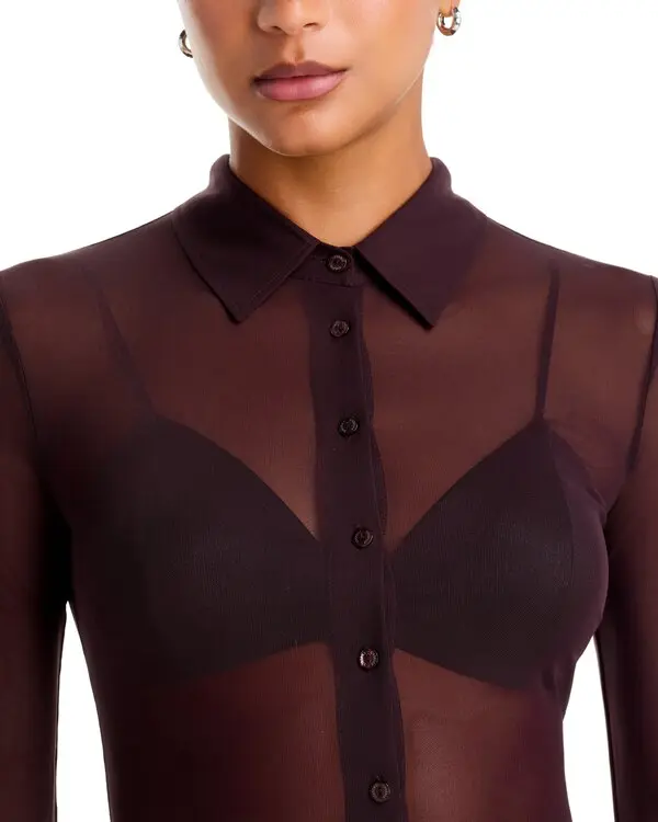 L'Agence Indiana Fitted Sheer Blouse