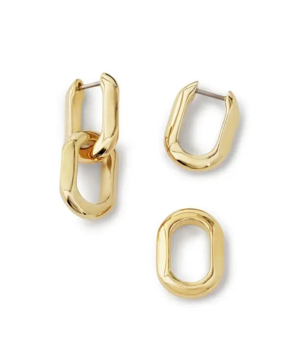ANA LUISA Eve Link Hoops Plated Statement Earrings