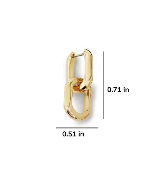ANA LUISA Eve Link Hoops Plated Statement Earrings