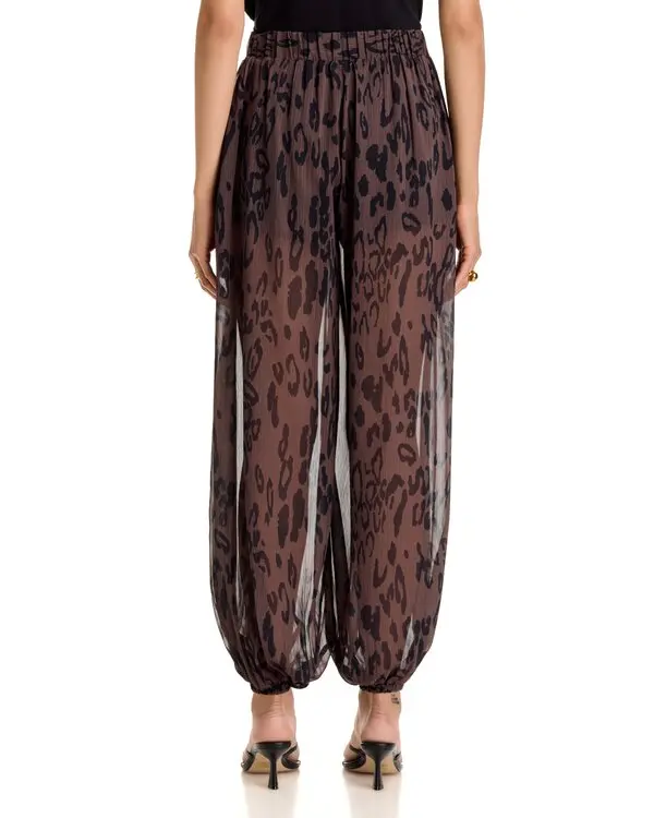 Aqua Animal Print Balloon Pants