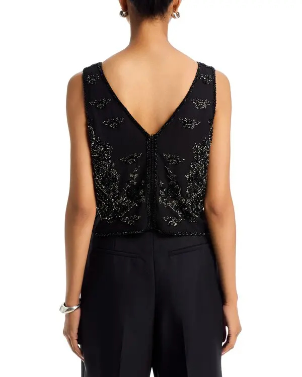 Aqua Embellished V-neck Top