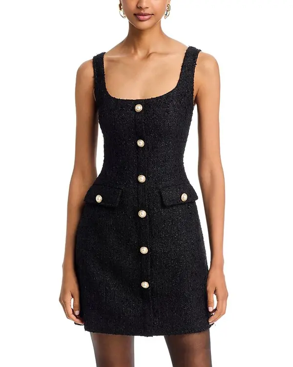 Aqua Shine Tweed Mini Dress