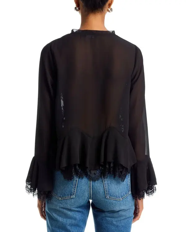 Aqua Lace Layered Long Sleeve Top Exclusive
