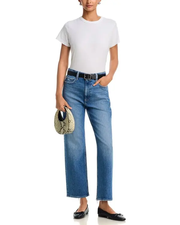 Paige Stevie High Rise Straight Leg Ankle Jeans