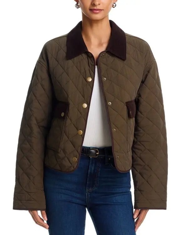 Paige Quilted Corduroy Trim Jacket