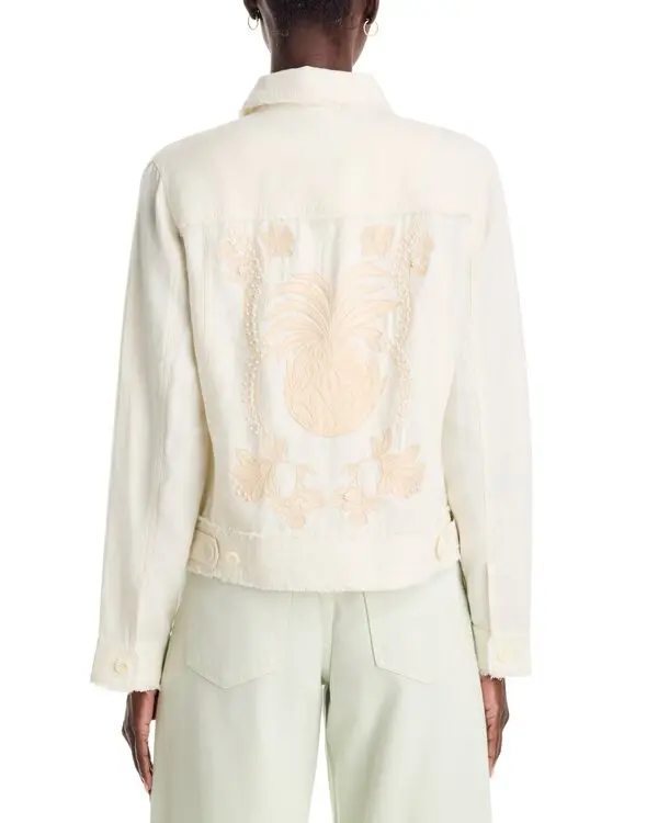 Tommy Bahama Linen Embroidered Raw Edge Jacket