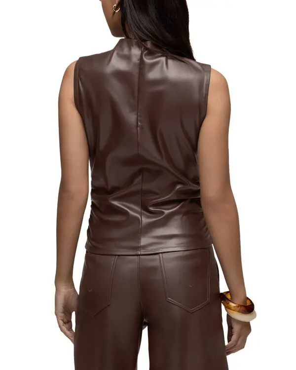 Hudson Jeans Faux Leather Ruched Top