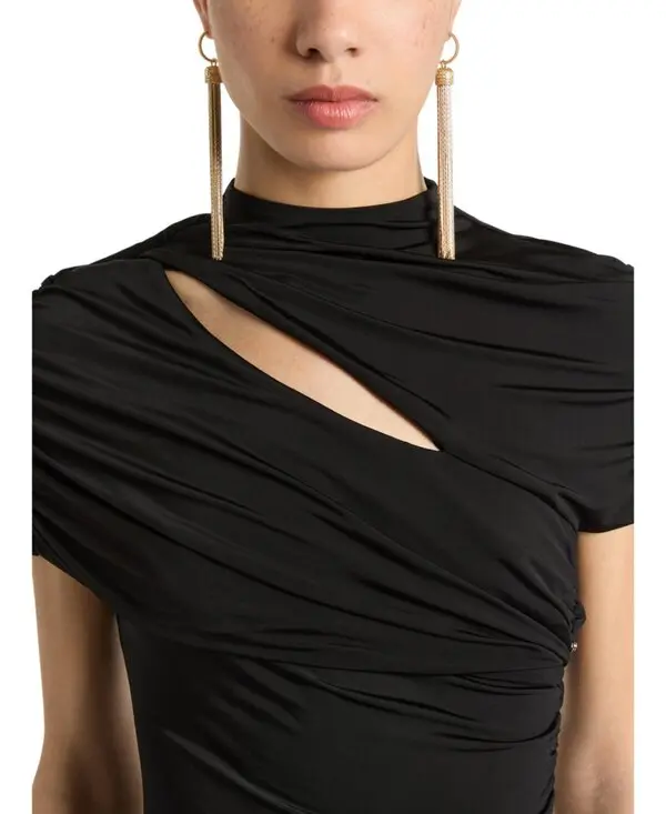 Balmain Draped Jersey Bodycon Dress
