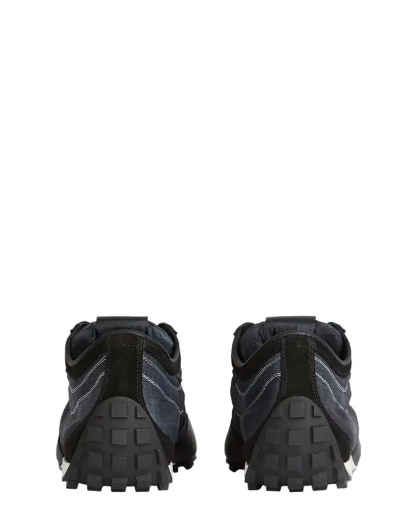 Balmain Racing Low Trainers In Nylon And Leather - Black
