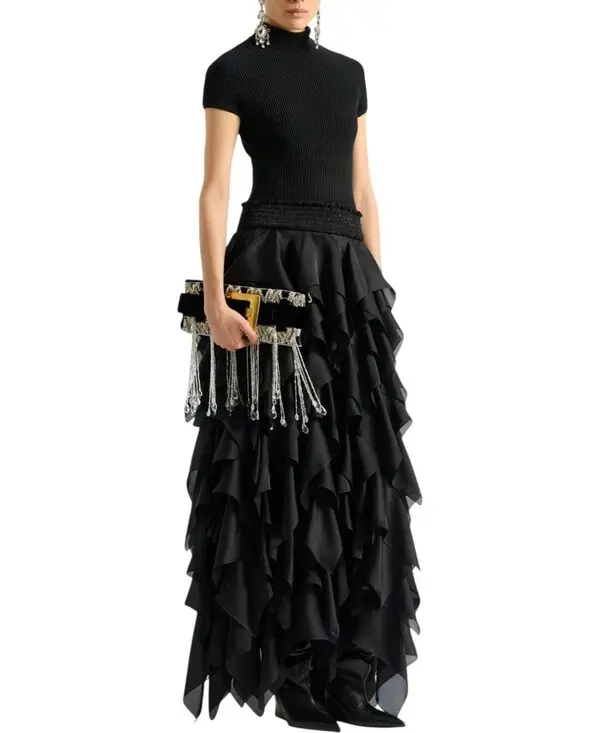 Balmain Ruffled Maxi Skirt