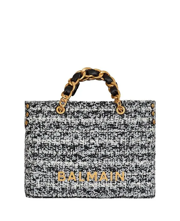 Balmain 1945 Soft Tweed Tote Bag