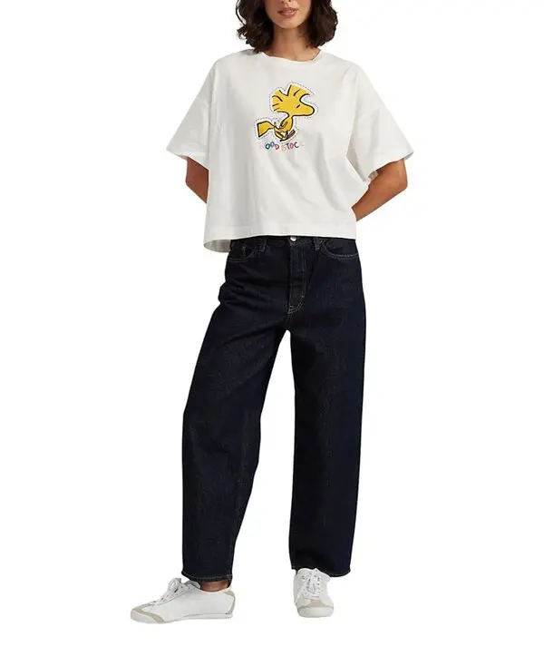 Chinti & Parker Cotton Woodstock Embroidered T-shirt - Cream