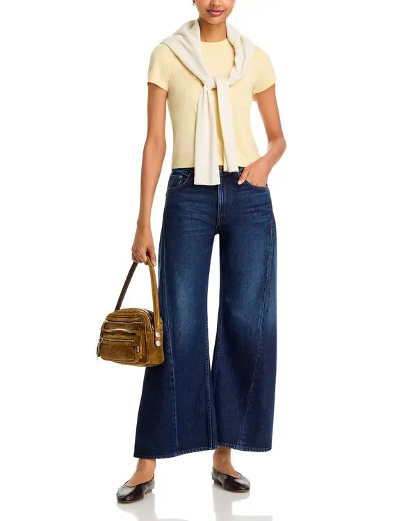 MOTHER Lil Lemon Twist High Rise Wide Leg Jeans
