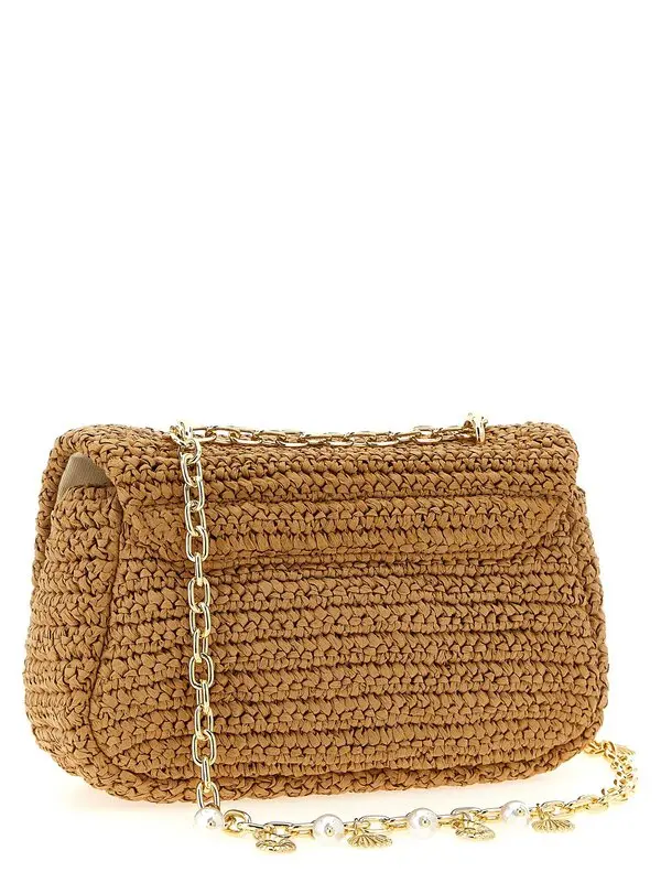 SELF-PORTRAIT Raffia Bow Charm' Shoulder Bag