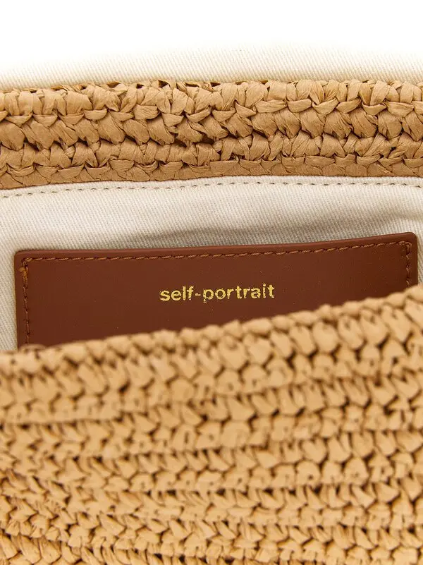 SELF-PORTRAIT Raffia Bow Charm' Shoulder Bag