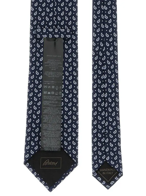 Brioni Micro-paisley Tie - Blue