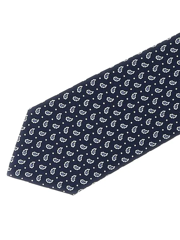 Brioni Micro-paisley Tie - Blue