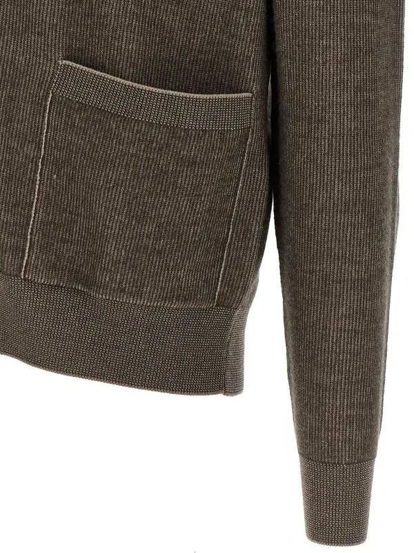 Brioni Shawl Collar Cardigan In Cashmere And Wool Blend