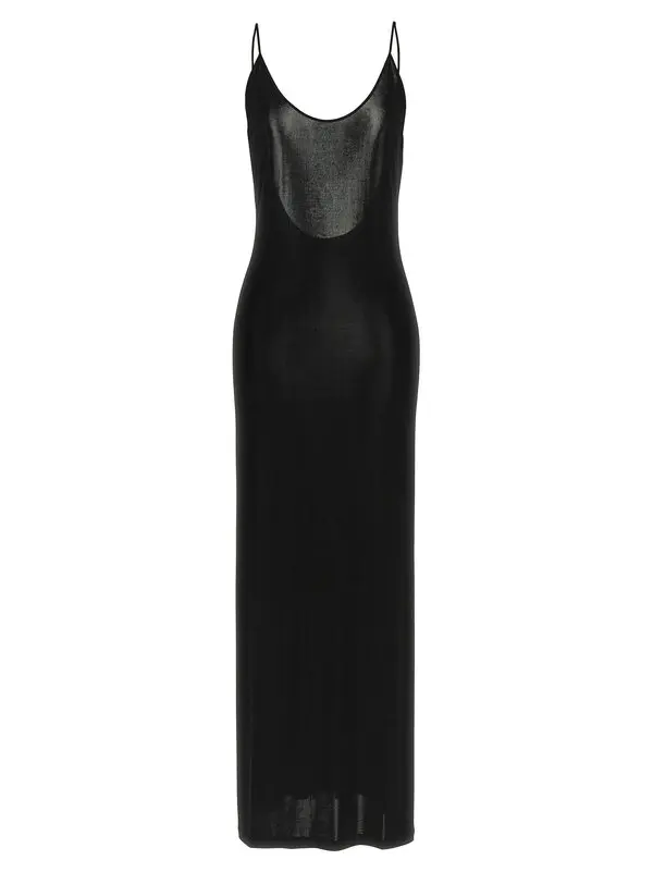 Saint Laurent Cassandre Chain Maxi Dress - Black