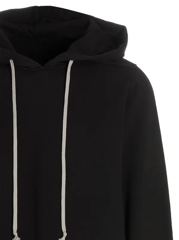 Rick Owens Asymmetrical Stitching Hoodie - Black