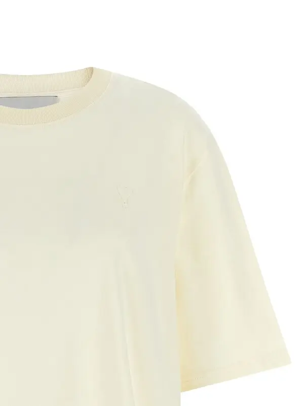 AMI Paris Heavy Cotton T-shirt With Embossed Logo