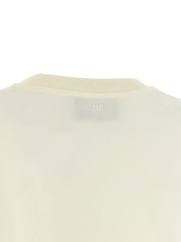 AMI Paris Heavy Cotton T-shirt With Embossed Logo