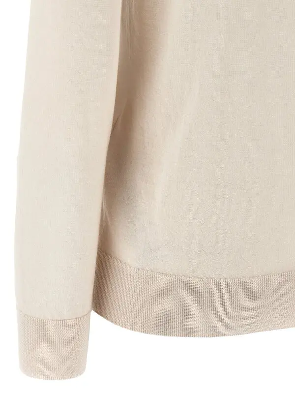 Brioni Cashmere And Silk Blend Polo Shirt - Cream