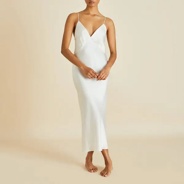 Olivia Von Halle Issa Lined Silk Satin Slip Dress
