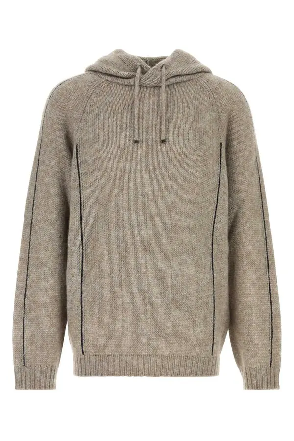 Giorgio Armani Alpaca Blend Hoodie - Gray