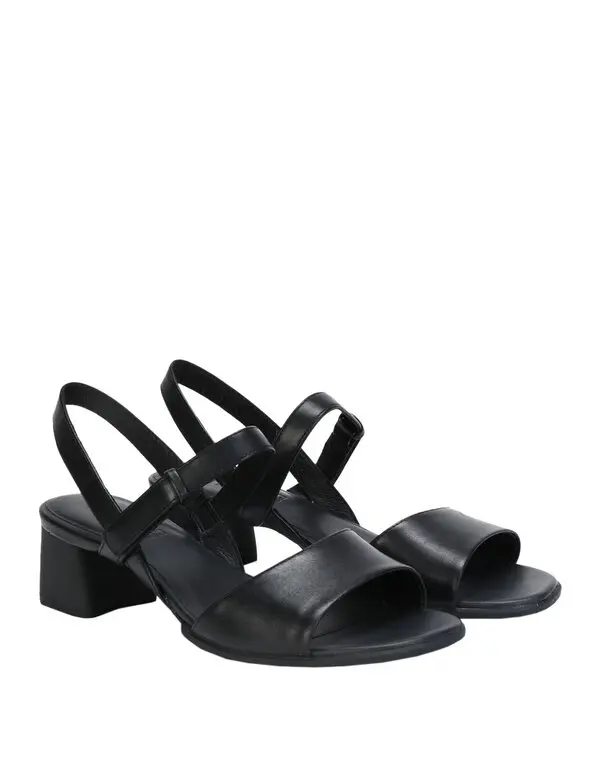 Camper Katie Bovine Leather And Textile Fiber Sandals - Black