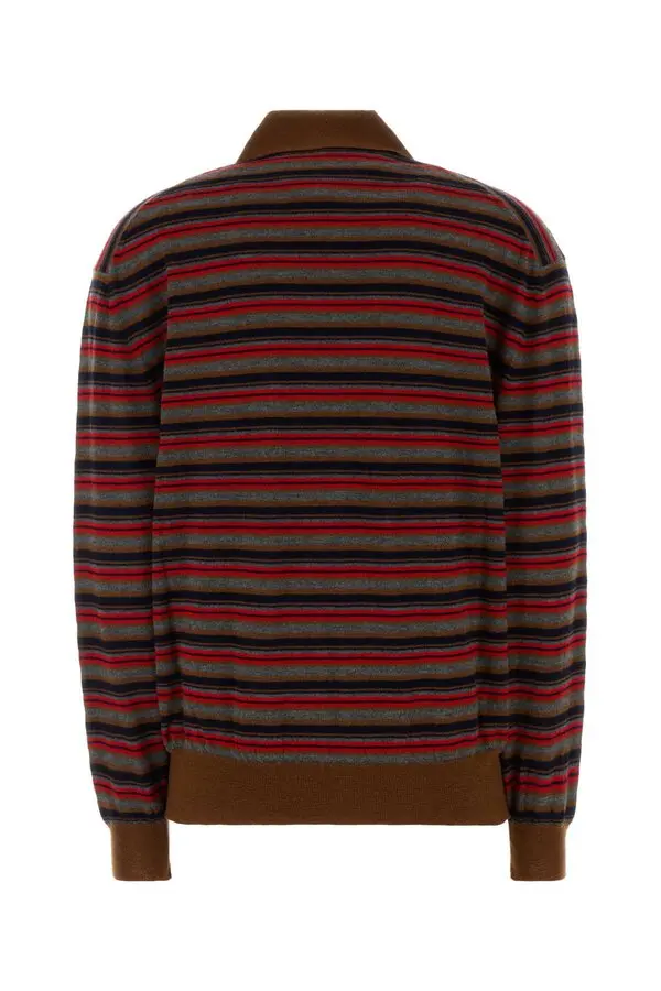 Prada Embroidered Cashmere Polo Shirt - Multicolor
