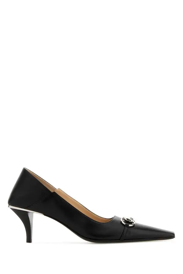 Gucci Leather Pumps With Horsebit Detail - Black