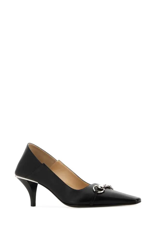Gucci Leather Pumps With Horsebit Detail - Black