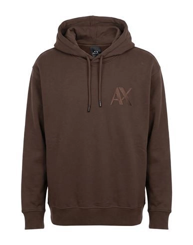 Armani Exchange Cotton French Terry Hoodie - Dark Brown