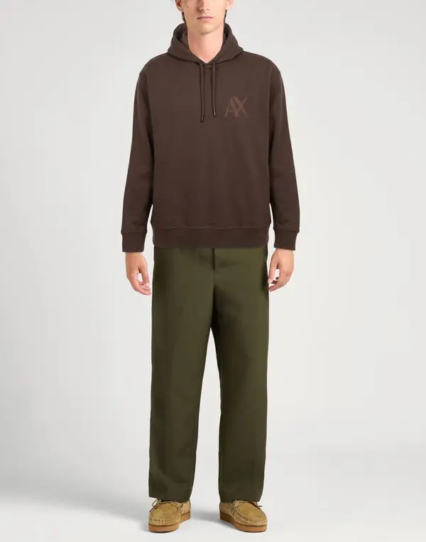 Armani Exchange Cotton French Terry Hoodie - Dark Brown