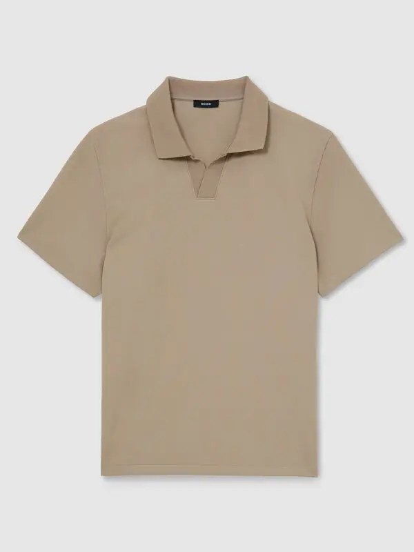 REISS Dover Textured Open-collar Polo Shirt