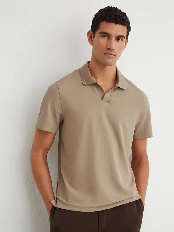 REISS Dover Textured Open-collar Polo Shirt