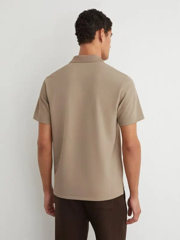 REISS Dover Textured Open-collar Polo Shirt