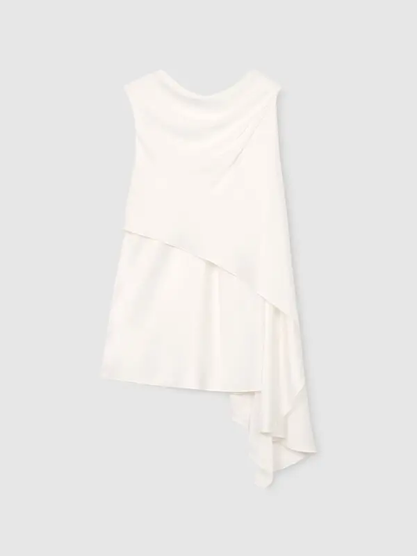 REISS Nyra Silk-blend Draped Sleeveless Top