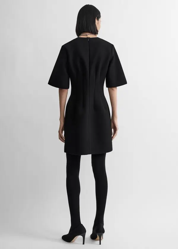 TOTEME Sculptural Short Dress In Bonded Scuba Crepe