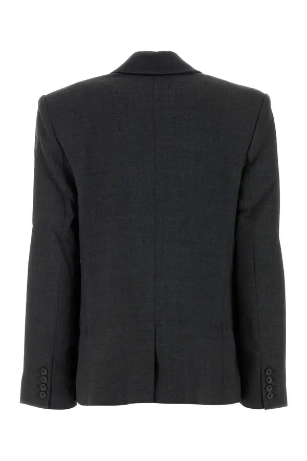 SELF-PORTRAIT Graphite Twill Oversize Blazer
