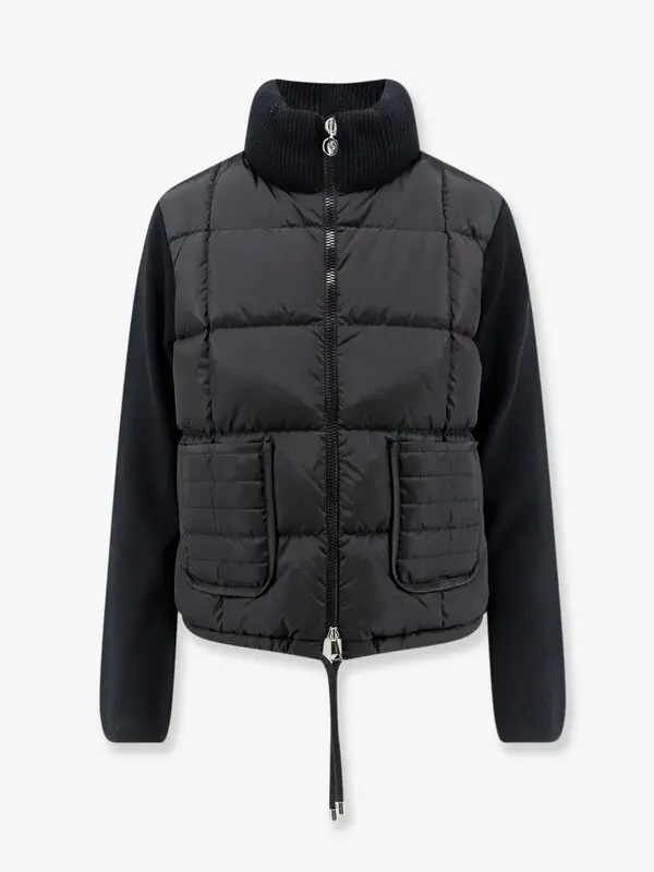 Moncler Nylon Down Jacket With Virgin Wool Inserts