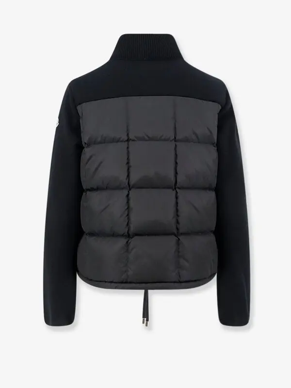 Moncler Nylon Down Jacket With Virgin Wool Inserts