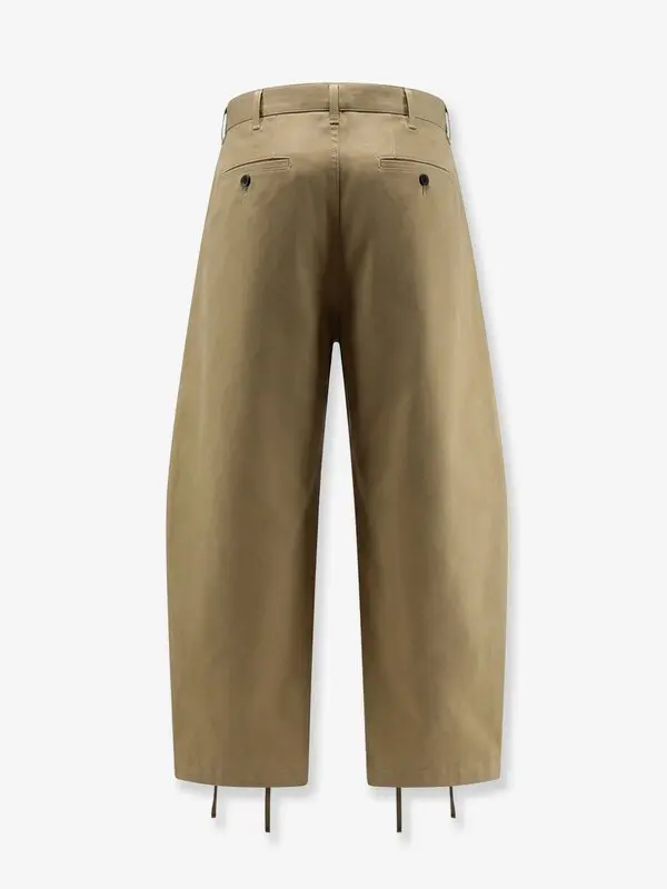 Sacai Wide Leg Cotton Trousers With Belt