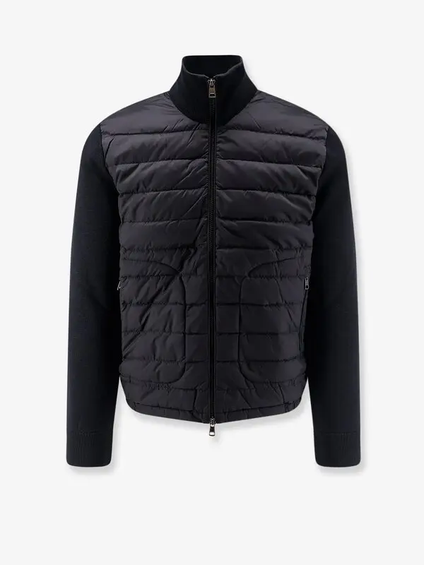Moncler Down Jacket With Virgin Wool Blend Inserts