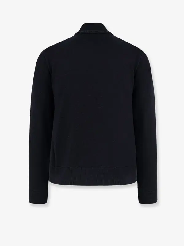 Moncler Down Jacket With Virgin Wool Blend Inserts