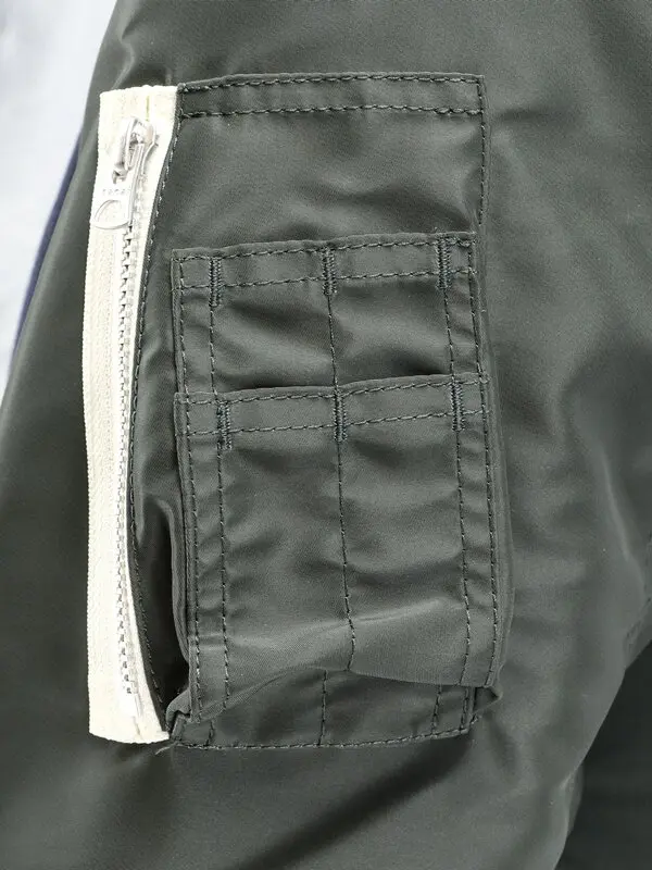 Sacai Cotton Blend Sweatshirt With Nylon Sleeves