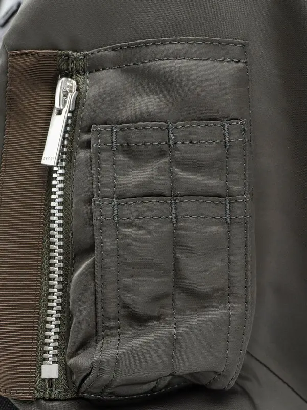 Sacai Wool Shirt With Nylon Sleeves