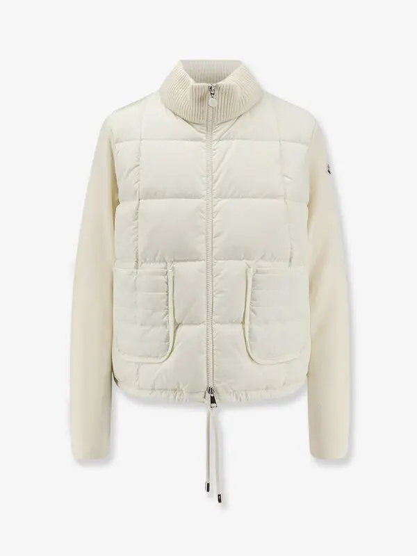 Moncler Nylon Down Jacket With Virgin Wool Inserts