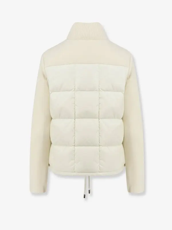 Moncler Nylon Down Jacket With Virgin Wool Inserts